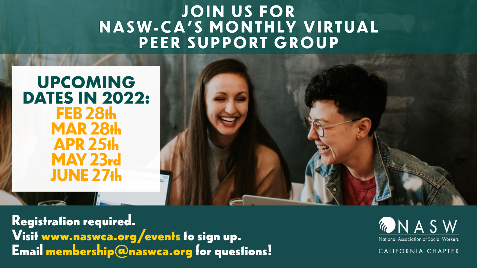Join Us for Our Monthly Virtual Peer Support Group on February 28th! · NASWCANEWS.ORG