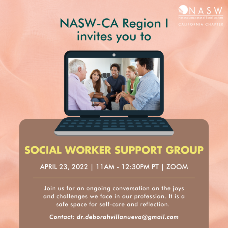 Region I Social Work Virtual Support Group on April 23 · NASWCANEWS.ORG