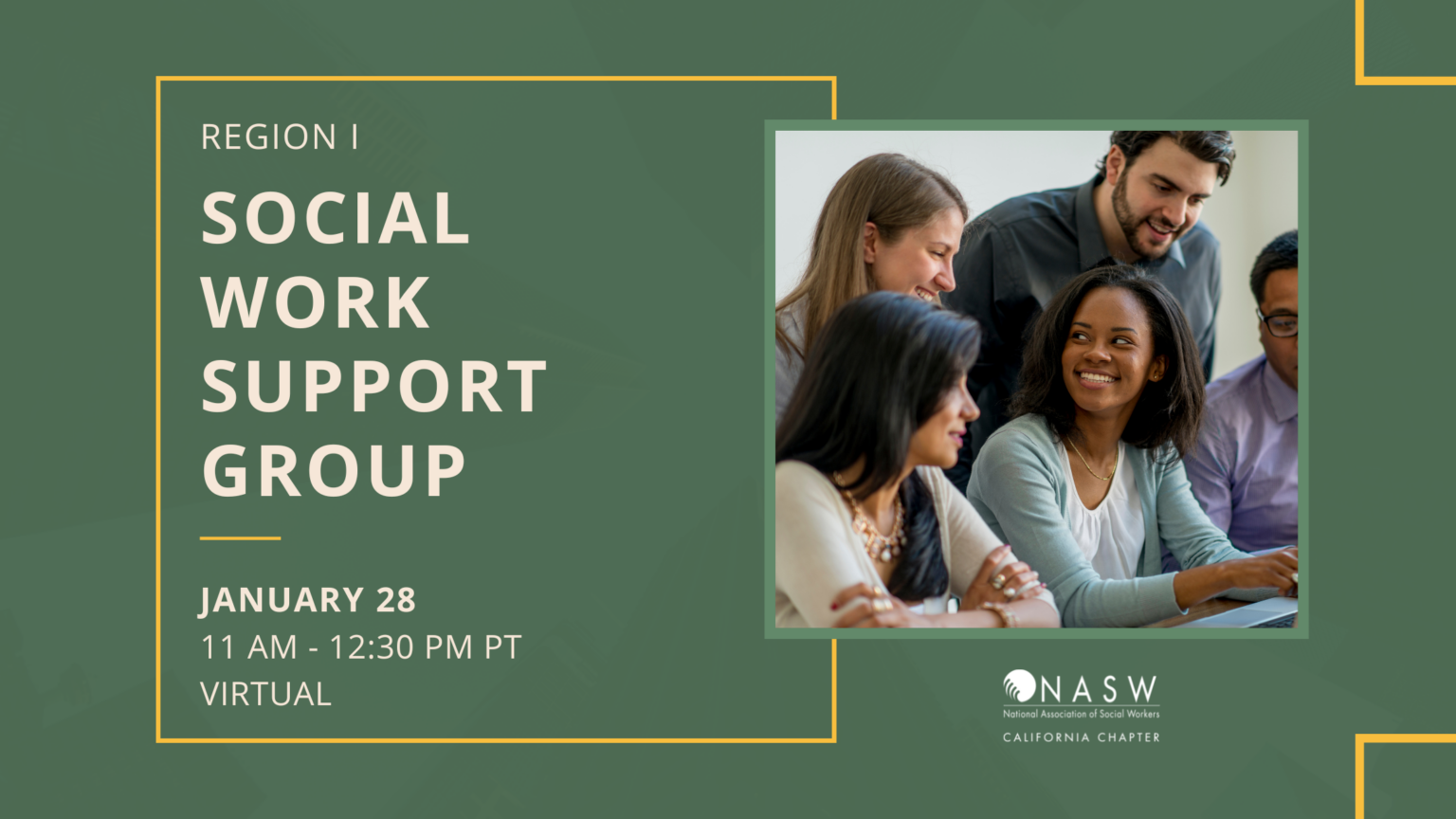 Region I Social Work Virtual Support Group on January 28 · NASWCANEWS.ORG